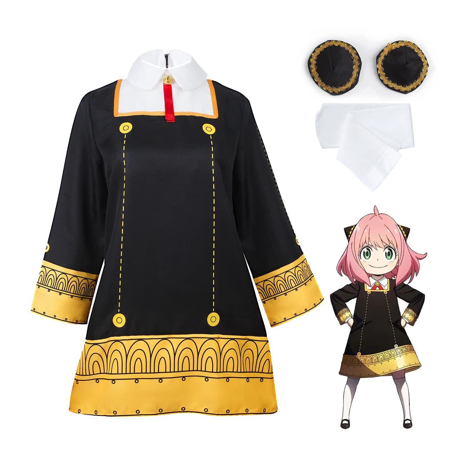 Anime Spy X Family Cosplay Anya Forger Costume Uniform Dress Suit Anime Spy X Family Cosplay Anya Forger Costume Uniform Dress Suit