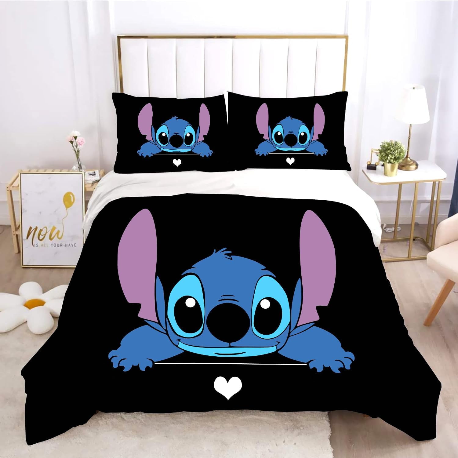 Anime Sti-tch Bedding Sets Cartoon 3D Printed Duvet Cover Set ...