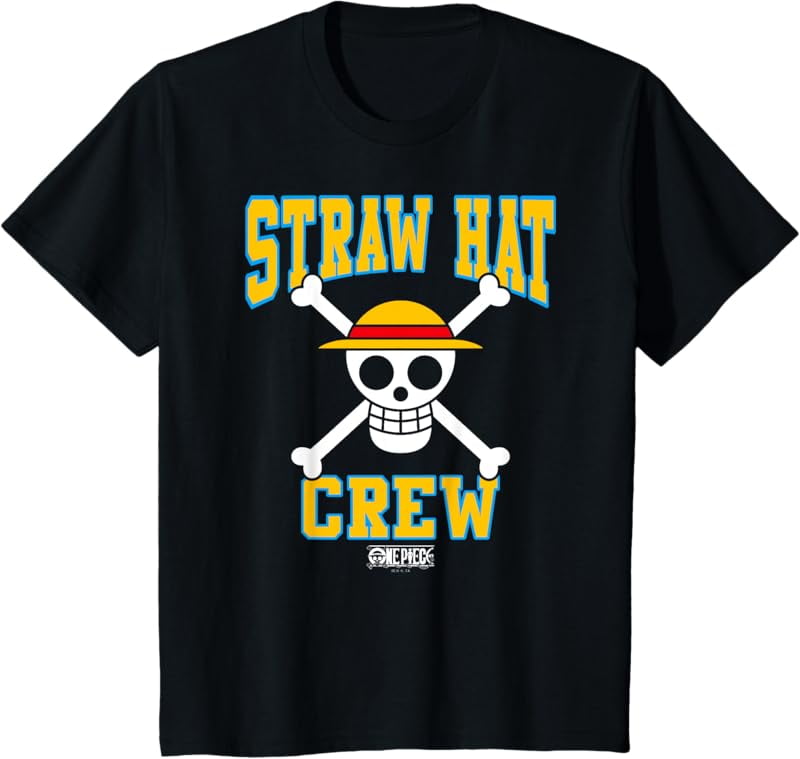 Anime Straw Hat Crew Athletic Type Jolly Rogers T-Shirt - Walmart.com