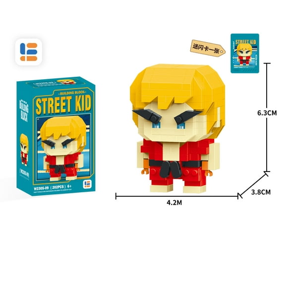 Anime Street Fighter Fighting Game Action Building Blocks KenMasters ...