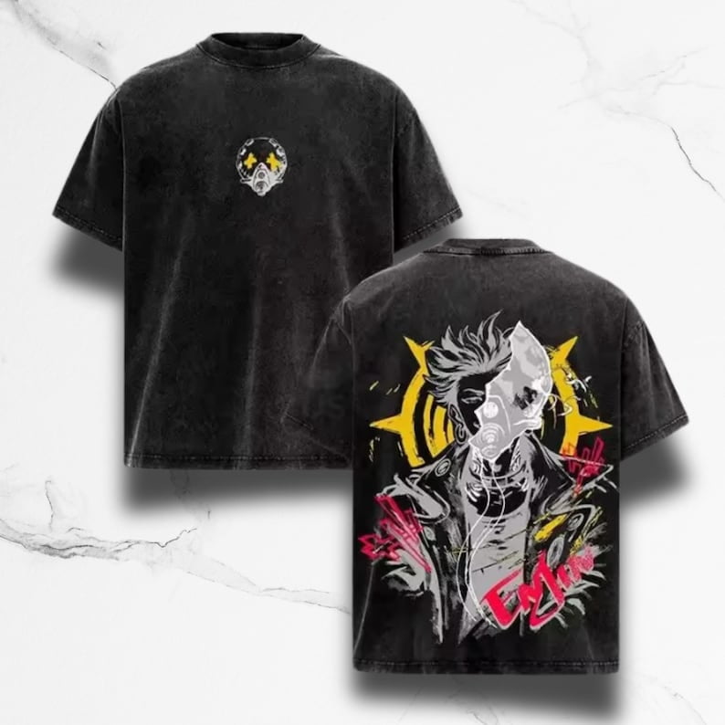 Anime Streetwear Graphic Tee Vintage Manga Style Unisex Cotton Acid ...