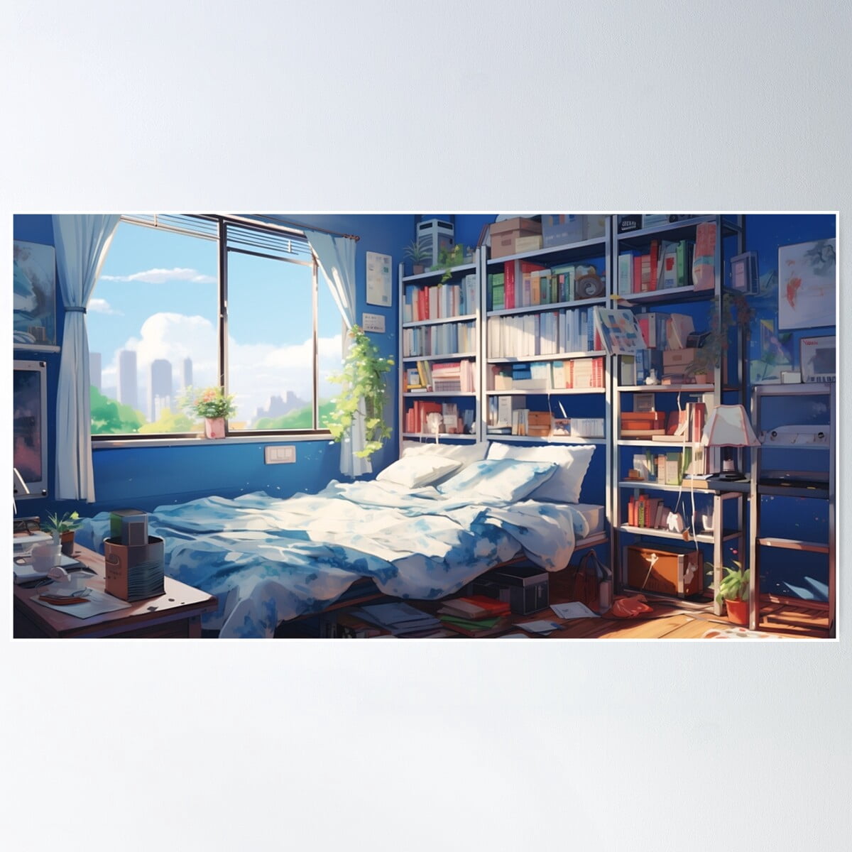 Anime Style Bedroom In The Morning | A Dreamy And Serene Illustration ...