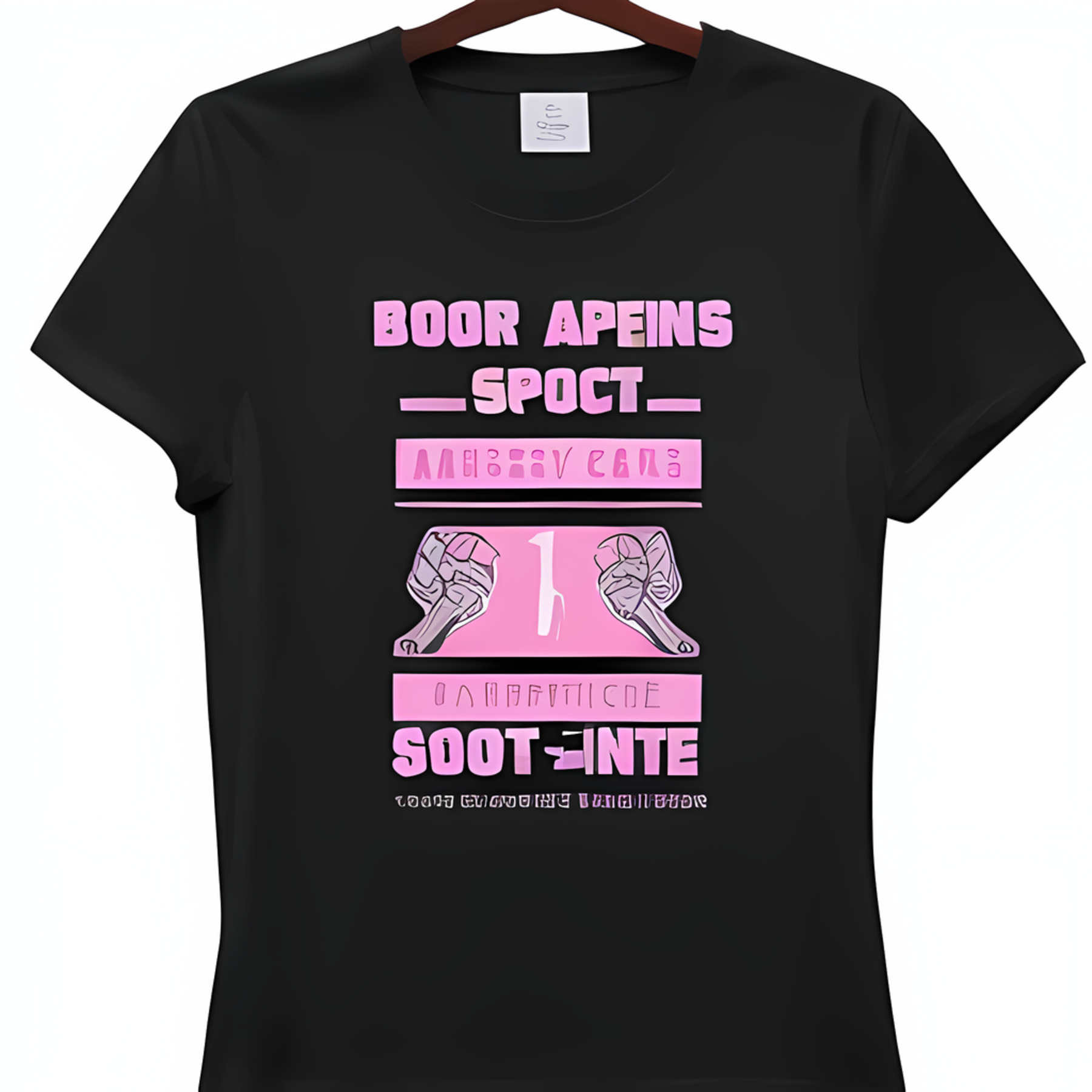 Anime Style Black T-Shirt with Bold Text 'BOOR APEINS SOOTTOINTE' and ...