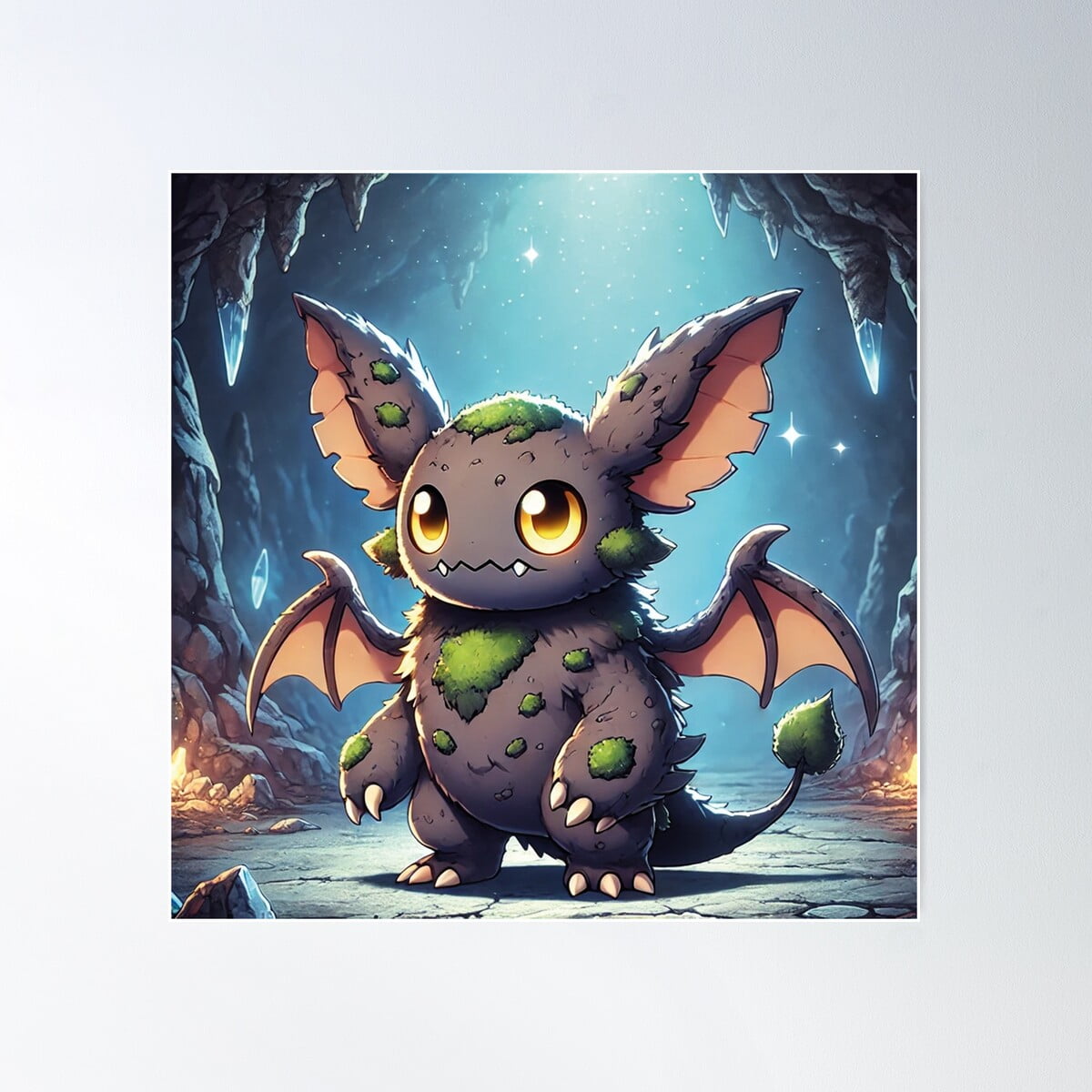 Anime Style Cave Monster. Poster Wall Art, Modern Wall Decor For Living ...