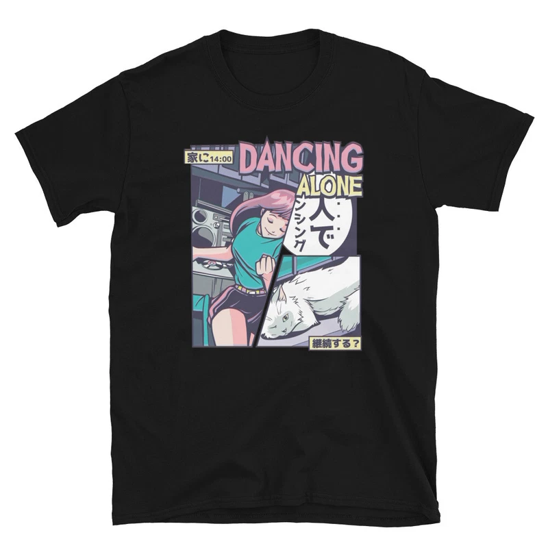 Anime Style Dancing Alone Storytime Art Graphic Novelty Gift TShirt,for ...