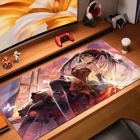 Anime Style Girl Character Keyboard Desk Mat, Large Mouse Pad, Locked ...