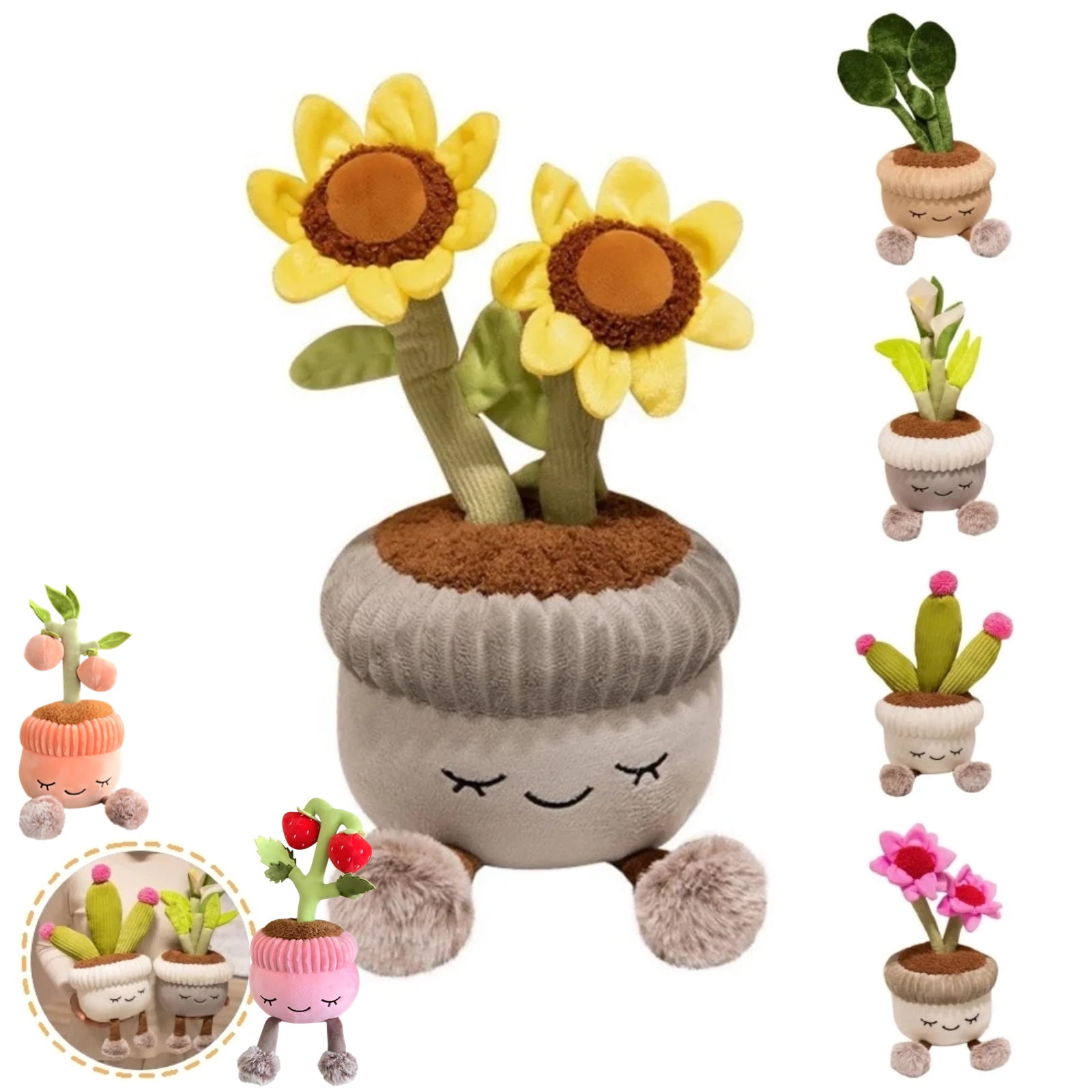 Anime Style Peace Lily Plush Toy, 15.7 Inch Soft Stuffed Plant Doll ...