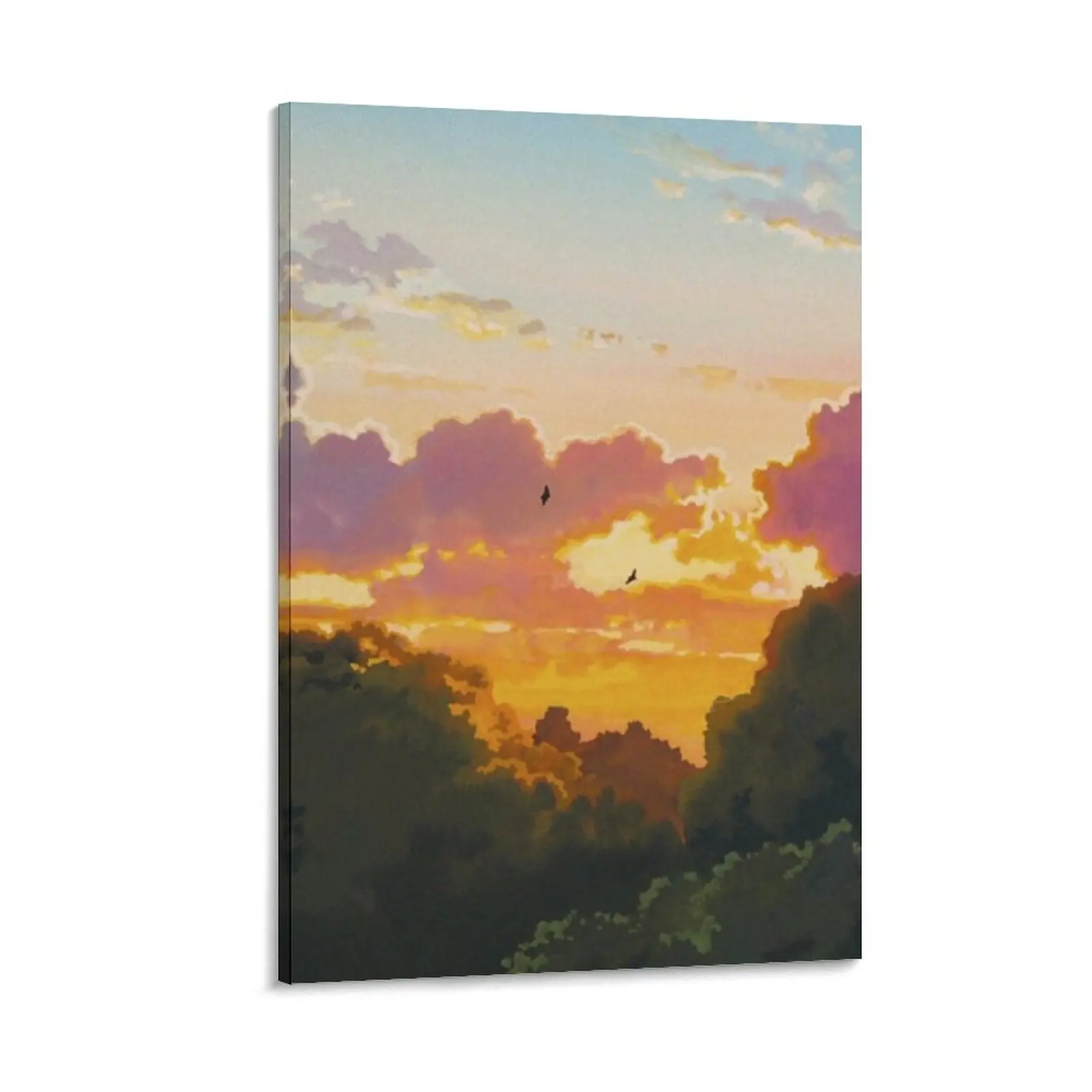 Anime Sunset Canvas Painting korean room decor r for room Wall ...