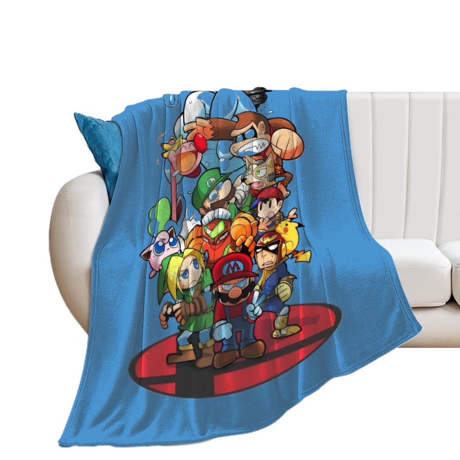 Anime Super Mario Throw Blanket Cartoon Blanket Soft Flannel Throws for ...
