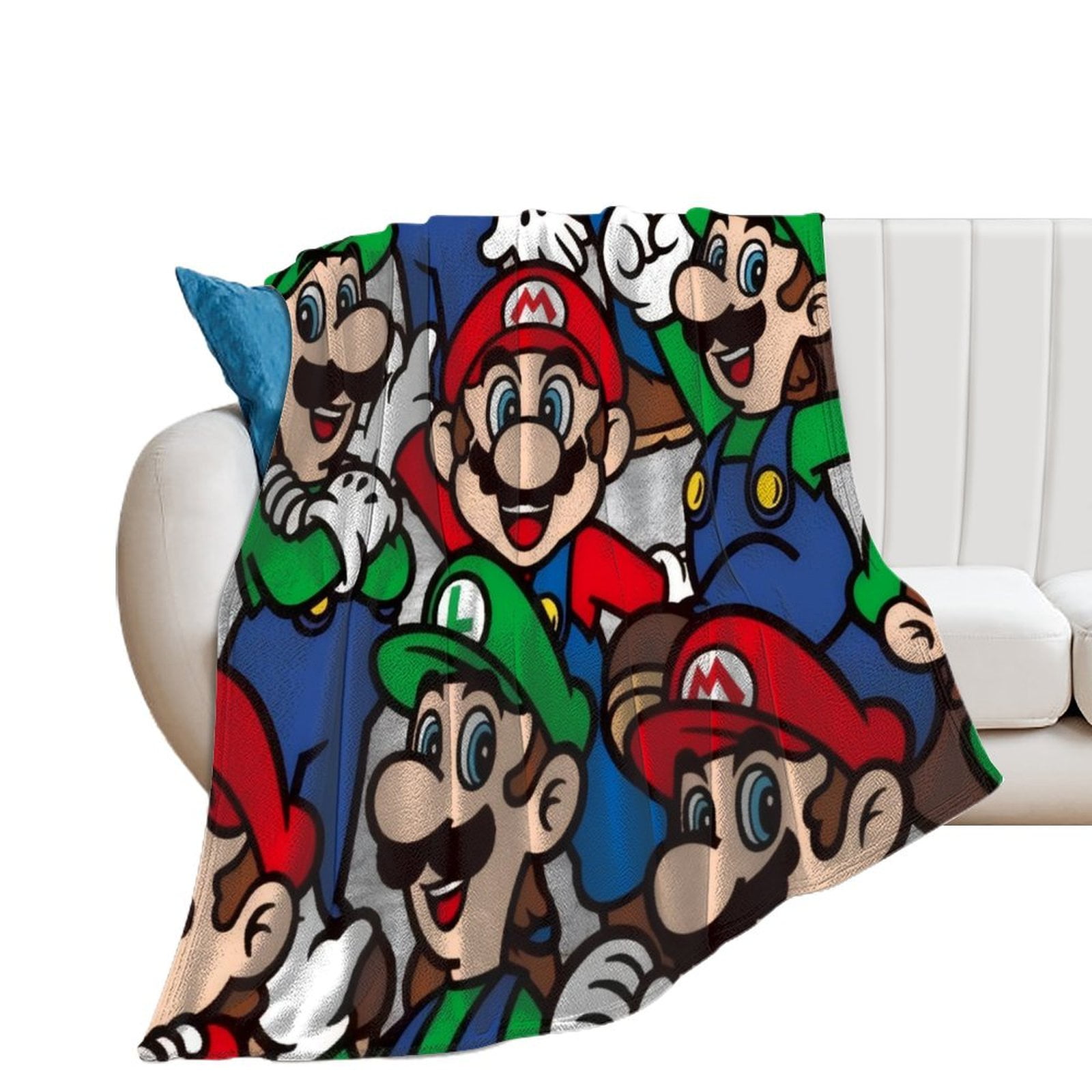 Anime Super Mario Throw Blanket Cartoon Blanket Soft Flannel Throws for ...