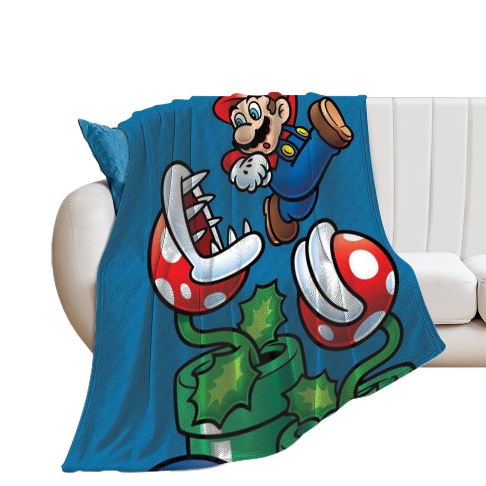 Anime Super Mario Throw Blanket Cartoon Blanket Soft Flannel Throws for ...