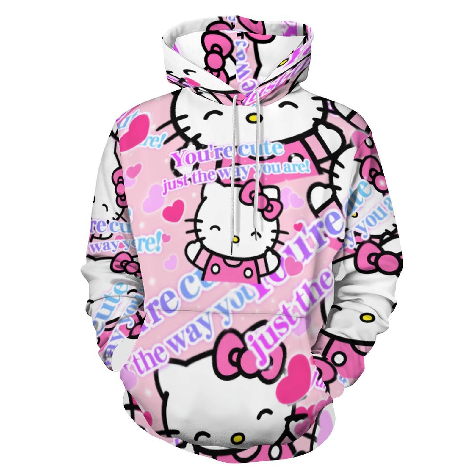 Anime Sweatshirt Hello Kitty Hoodie Long Sleeve Women's Sweater Xmas ...