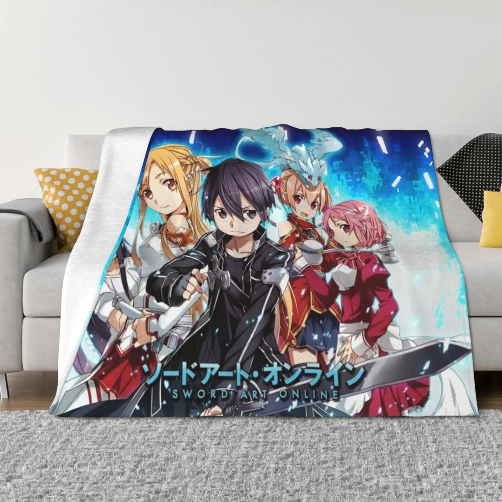 Anime Sword Art Online Blanket Cozy Soft Fleece Flannel Bed Blanket All ...