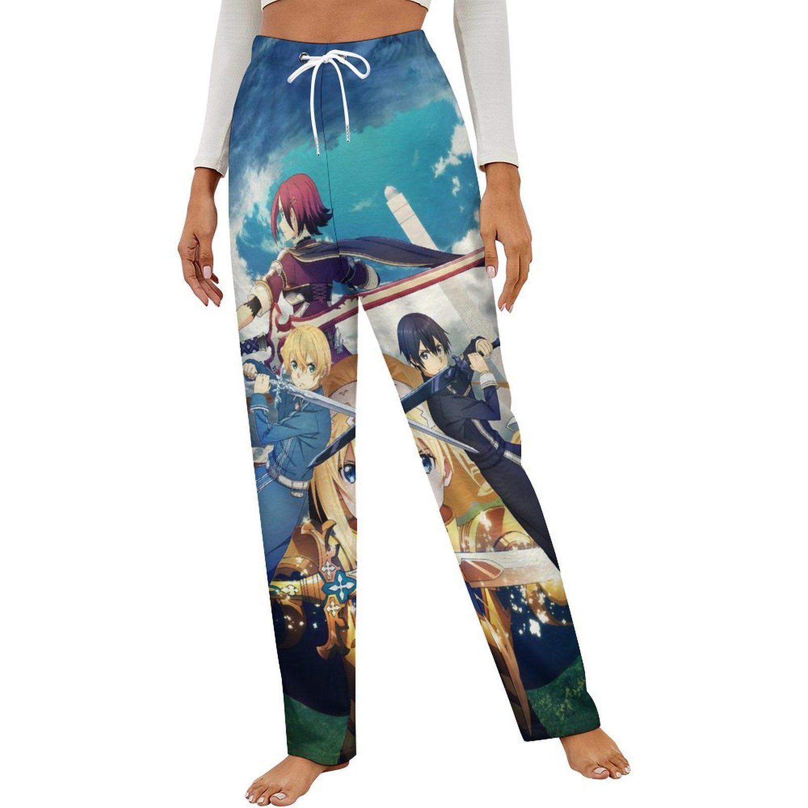 Anime Sword Art Online Flannel Women's Pajama Pants Bottoms Sleepwear ...