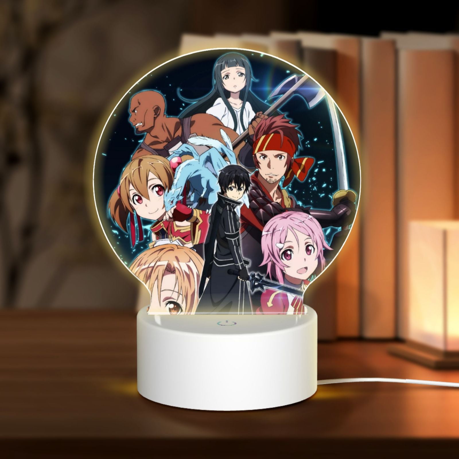 Anime Sword Art Online Round Acrylic Night Light USB Cable LED Lamp ...