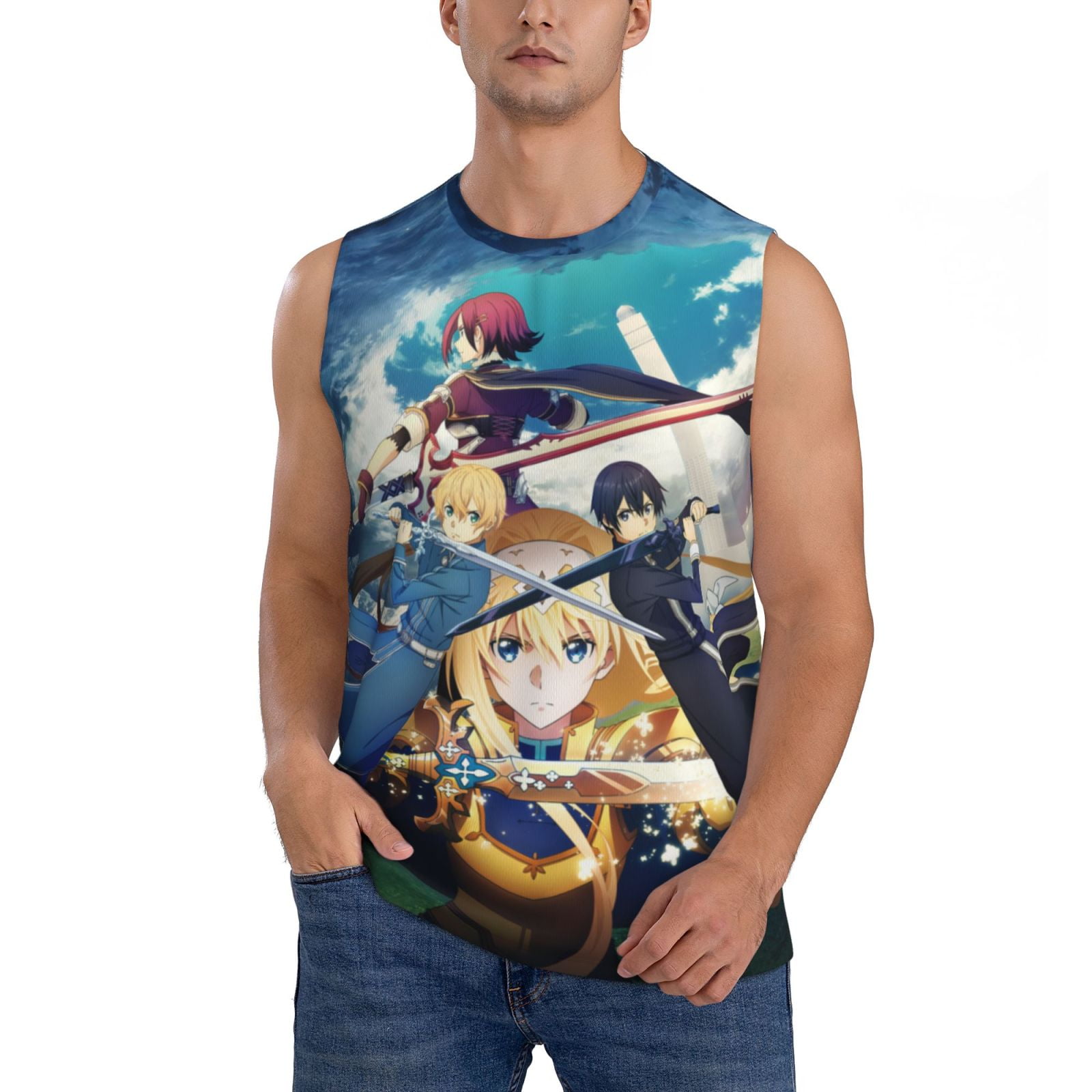 Anime Sword Art Online Tank Top For Mens Lightweight Sleeveless T ...