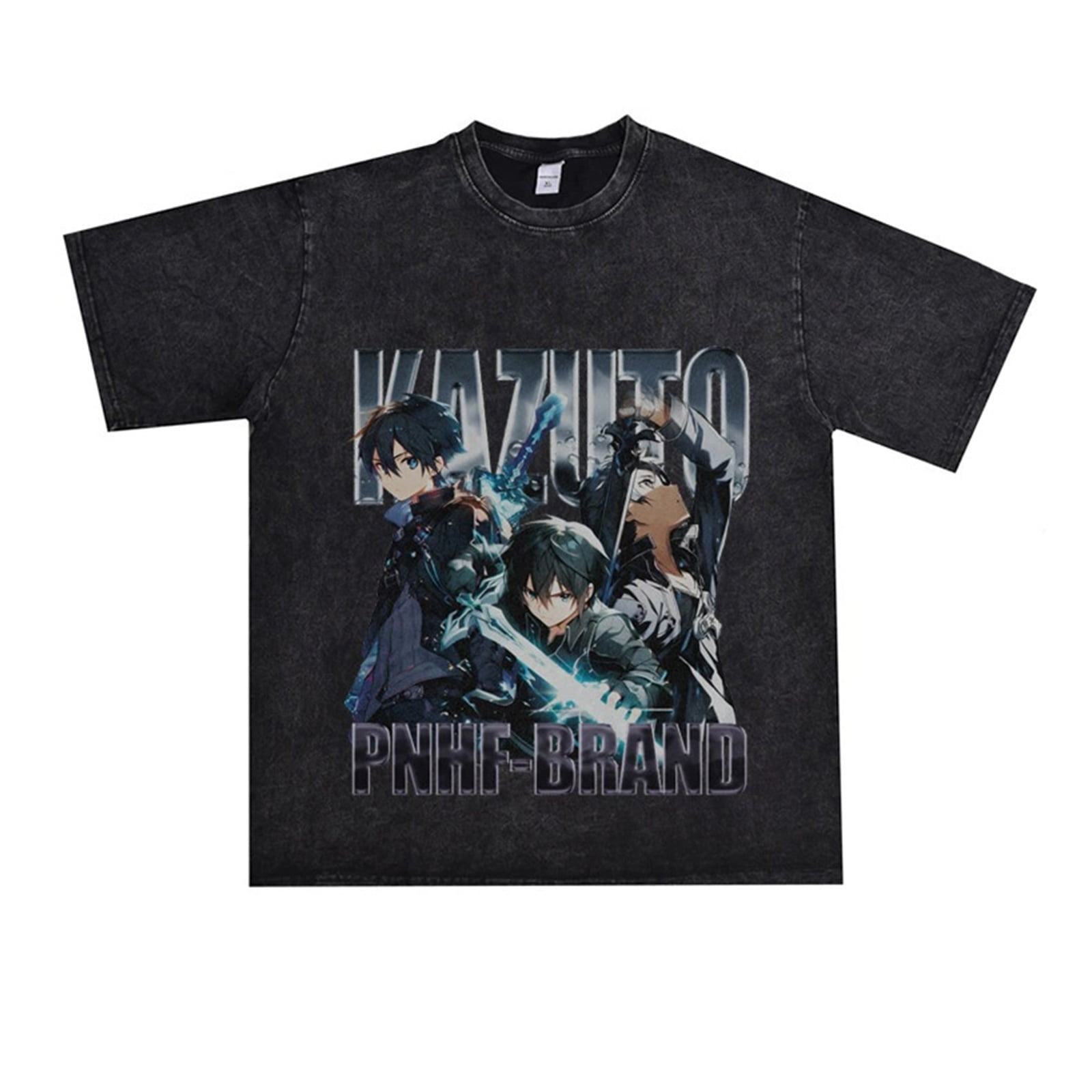 Anime Sword Art Online Washed Short Sleeve SAO Kirito T-Shirt Asuna T ...