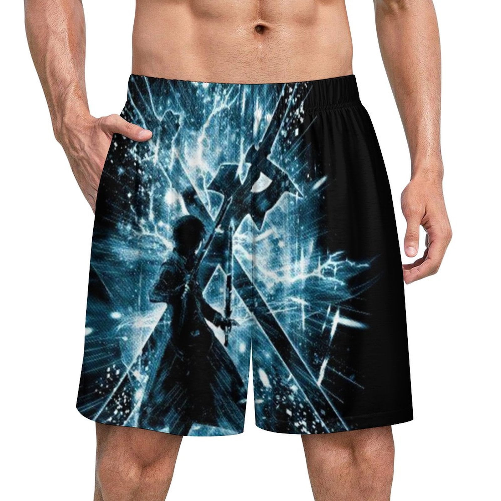 Anime Sword Online Men's Shorts 3D Printed Beach Shorts Pajama Pants ...