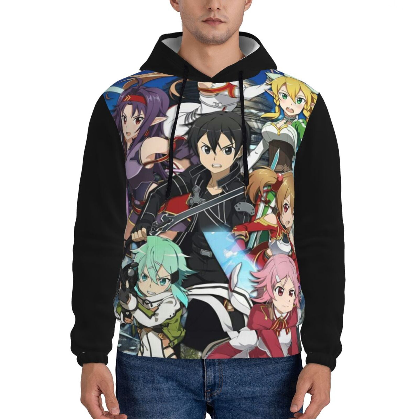 Anime Sword Online Mens Aldult Hooded Sweater, Novelty Hat Rope ...