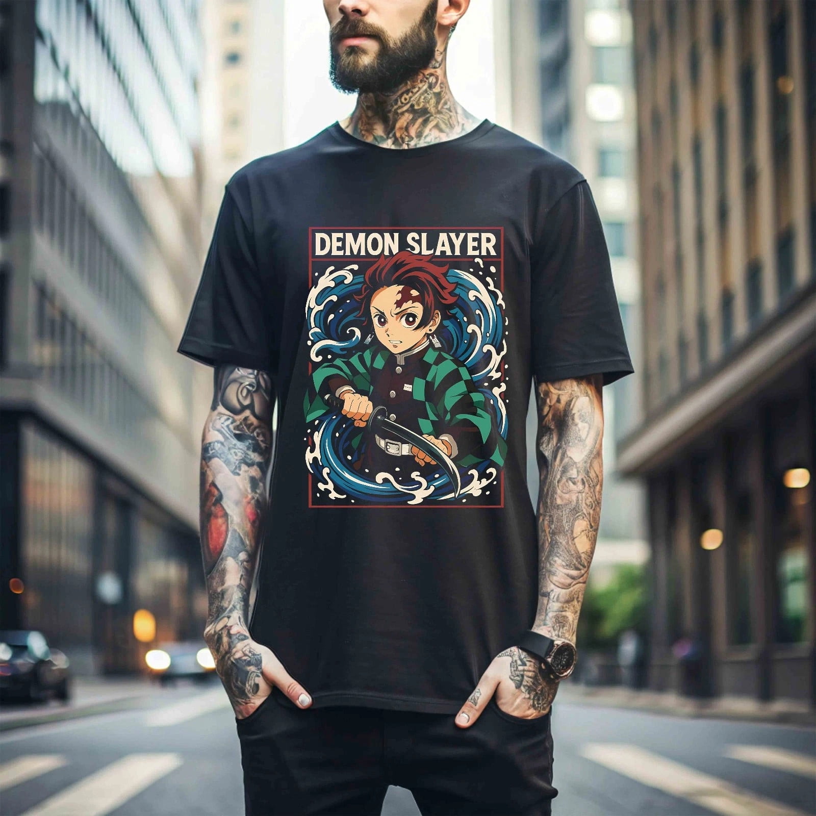 Anime Tanjiro Kamado Demon Slayer Kimetsu No Yaiba Water Breathing T ...