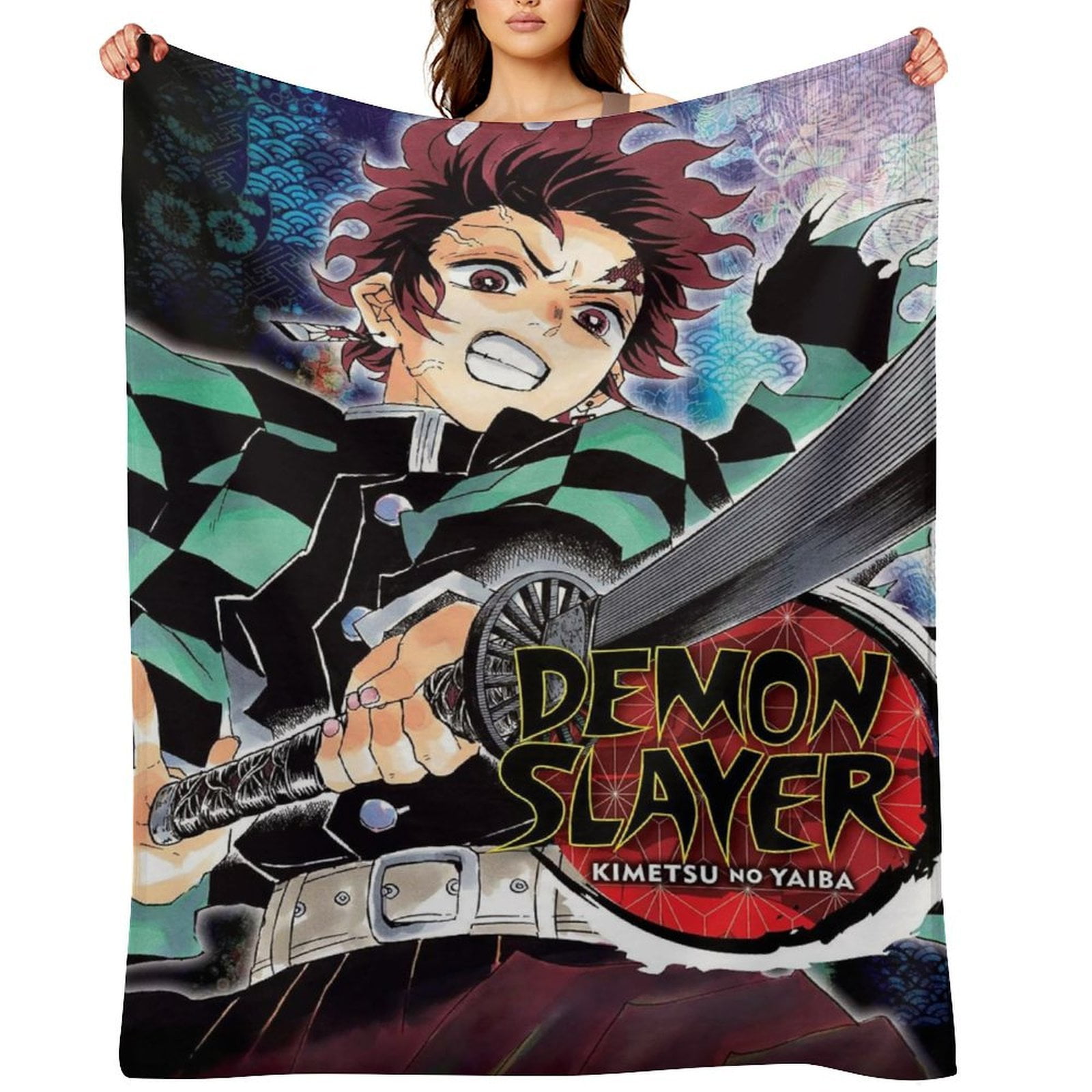Anime Tanjirou Demon Slayer Flannel Blanket, Ultra Soft Warm Throw ...
