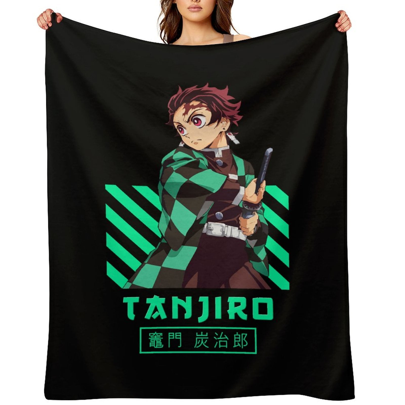 Anime Tanjirou Demon Slayer Flannel Blanket, Ultra Soft Warm Throw ...