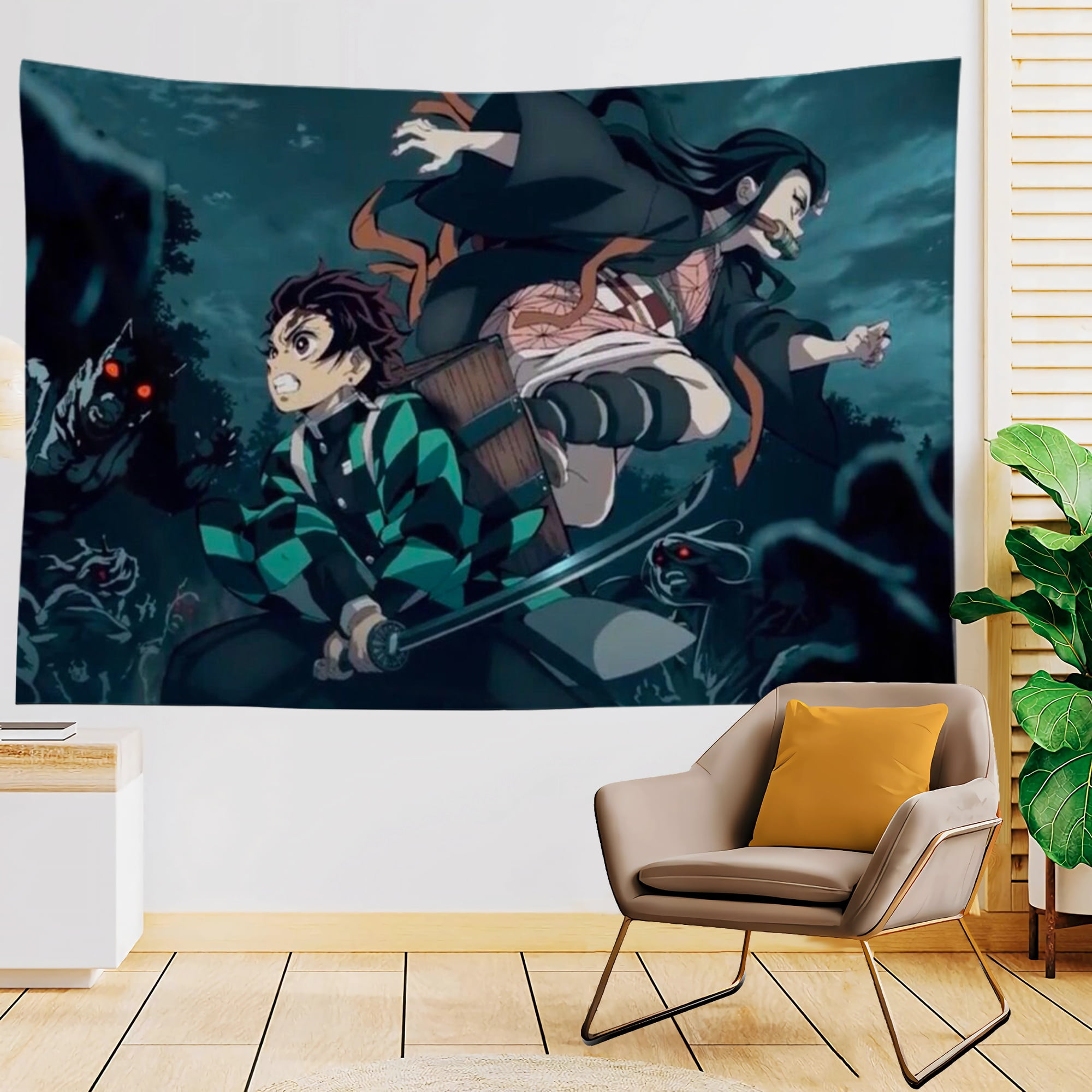 Anime Tanjirou Nezuko Zenitsu Tapestry Creative Tapestry for Bedroom ...