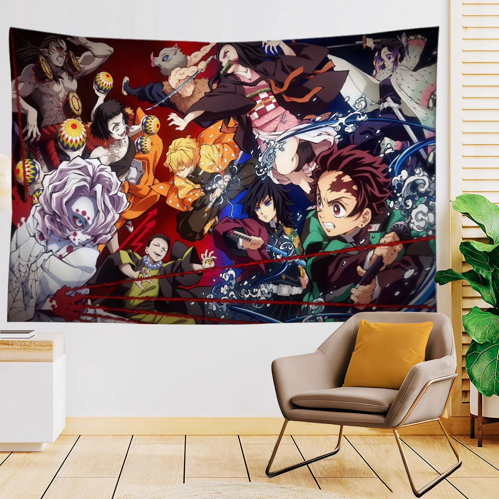 Anime Tanjirou Nezuko Zenitsu Tapestry Creative Tapestry for Bedroom ...
