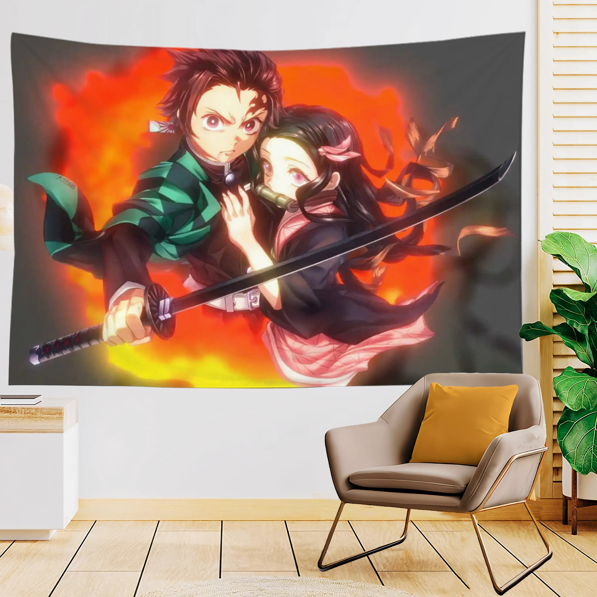 Anime Tanjirou Nezuko Zenitsu Tapestry,Exquisite Background for Kids ...