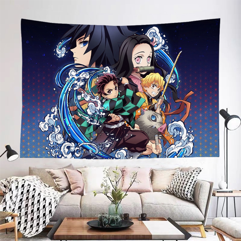 Anime Tanjirou Nezuko Zenitsu Tapestry Prevalent Tapestry for Kids ...