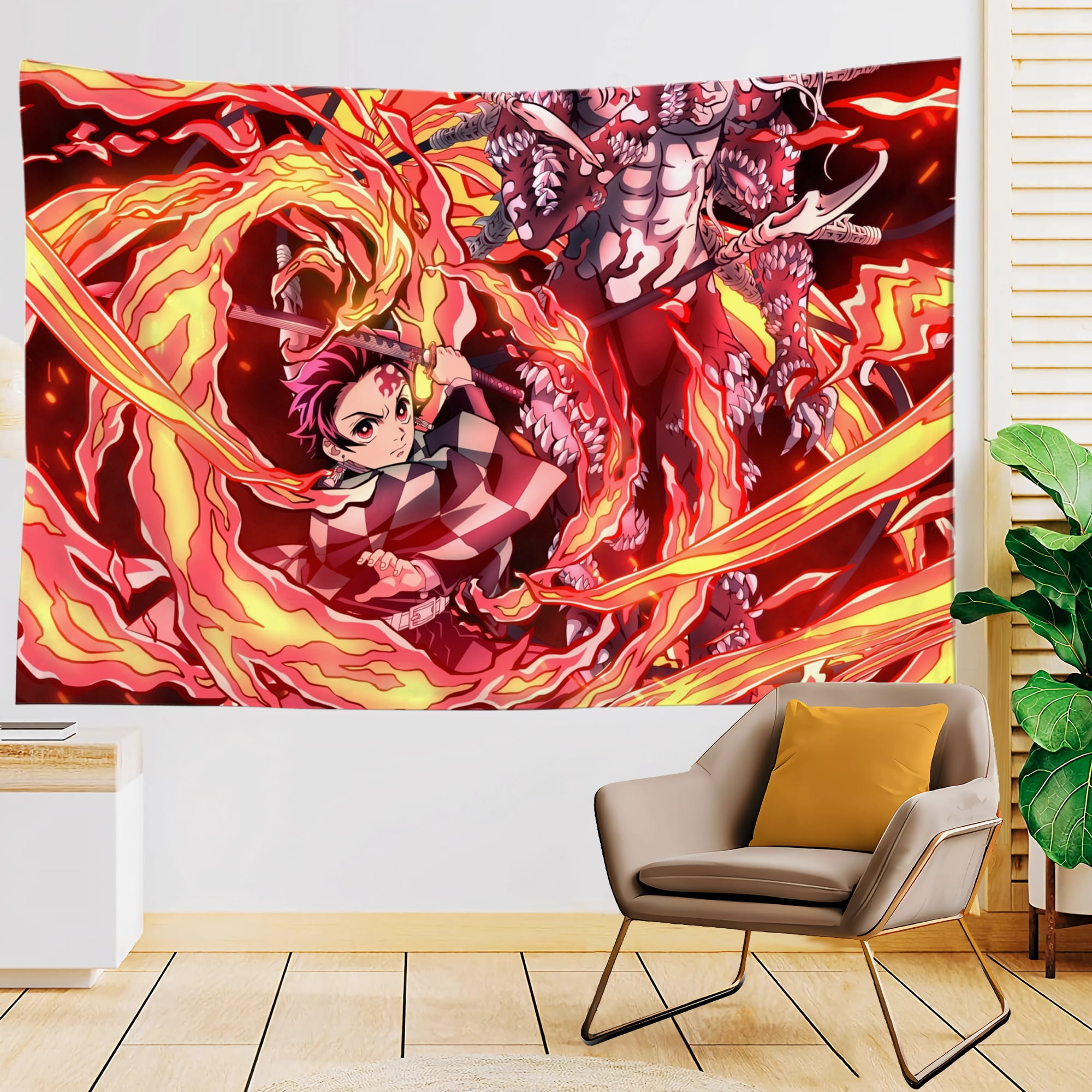 Anime Tapestry Tanjiro Kamado Nezuko Poster Tapestry,Funny Photography ...