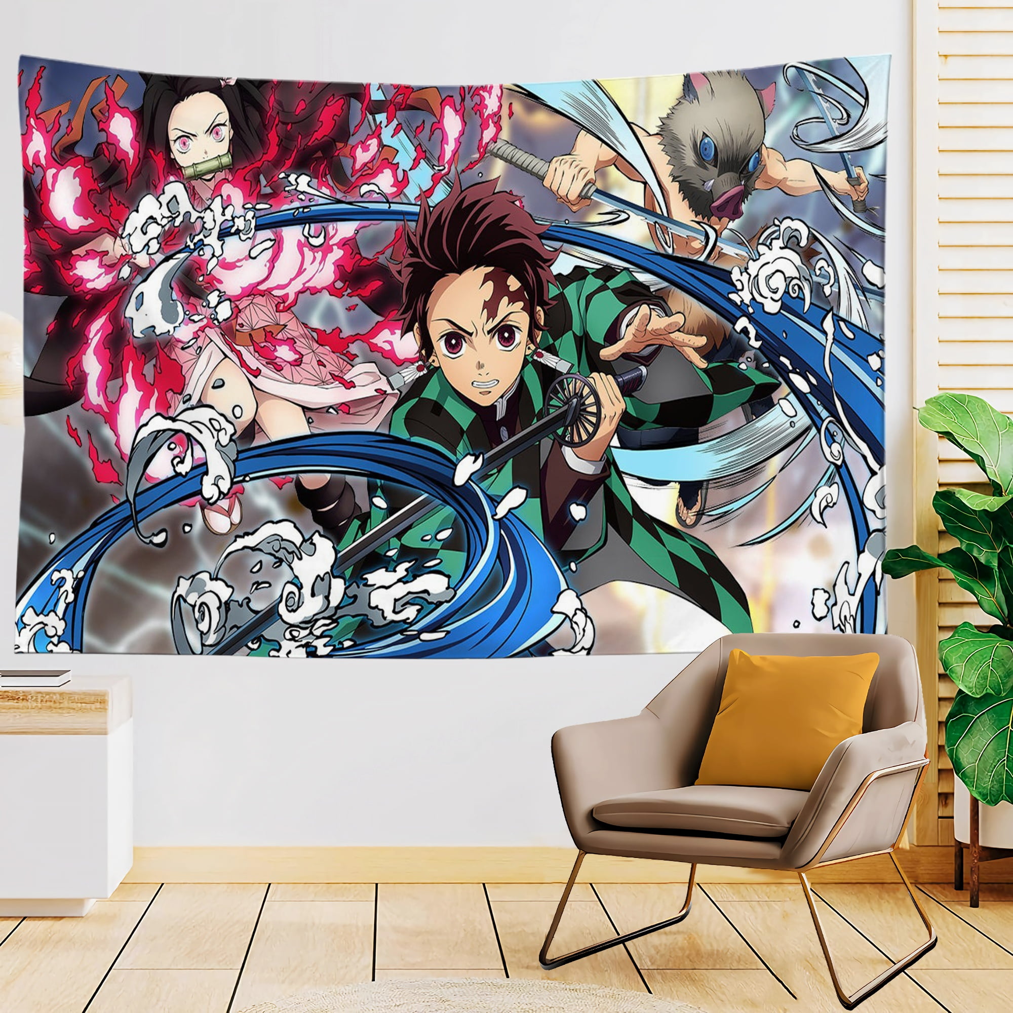 Anime Tapestry Tanjiro Kamado Nezuko Poster Tapestry,Funny Photography ...