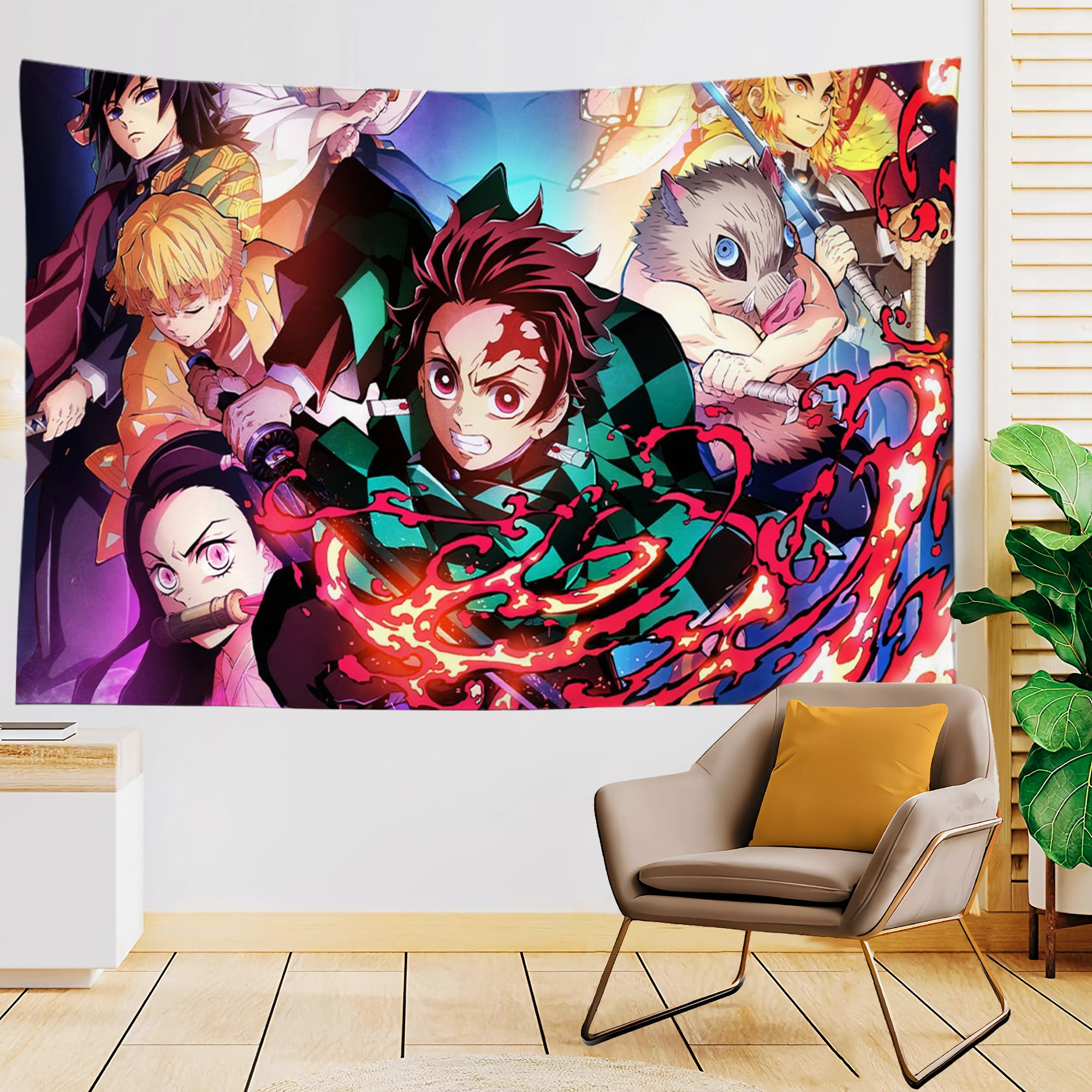 Anime Tapestry Tanjiro Kamado Nezuko Poster Tapestry Novelty Tapestry ...