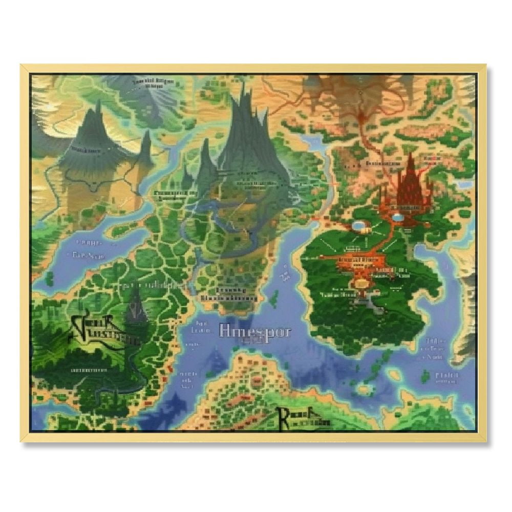Anime Tears of the Kingdom Poster Map Gaming Poster HD Print Canvas ...