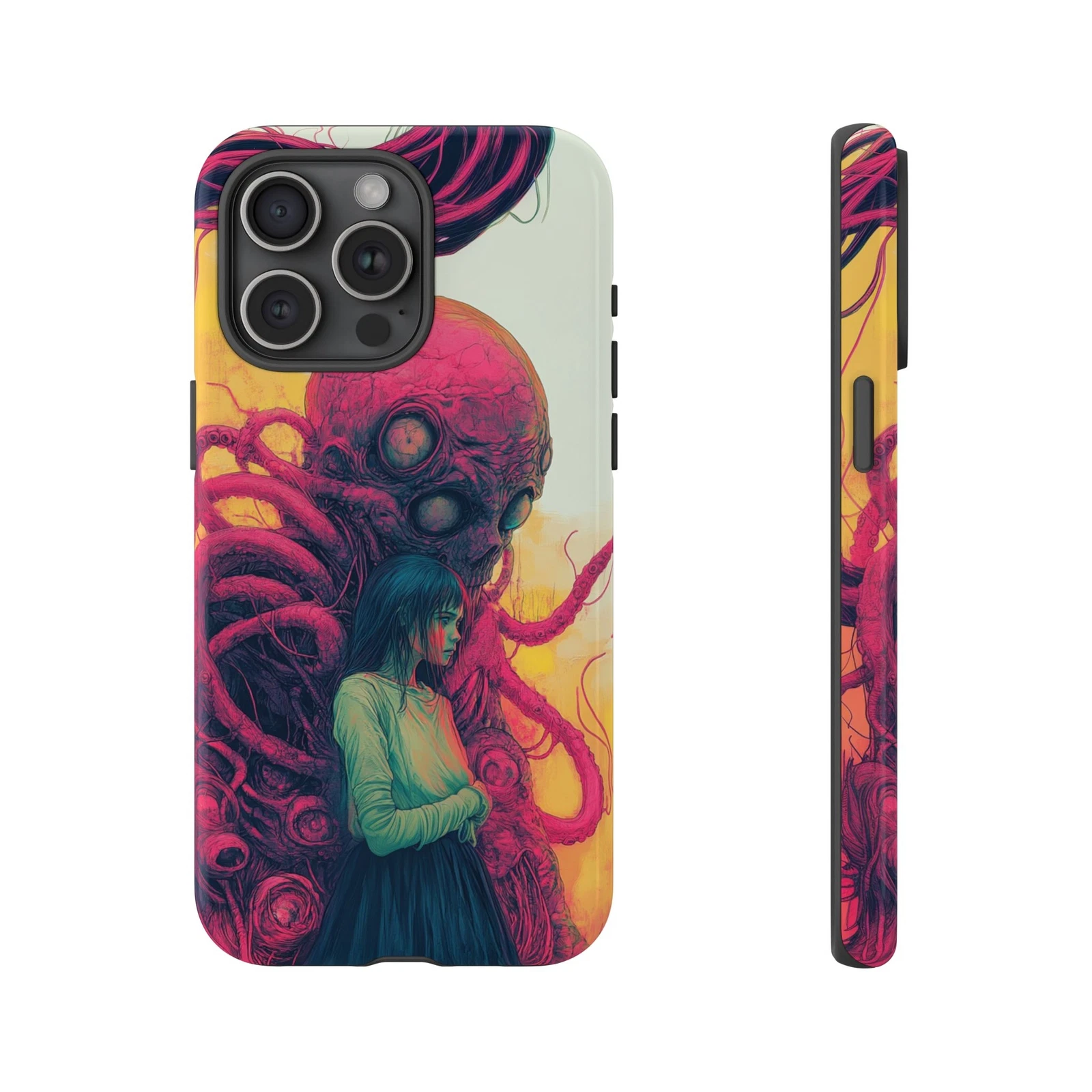 Anime Tentacles Demon Girl Phone Case for iPhone 11-17 Pro Max ...