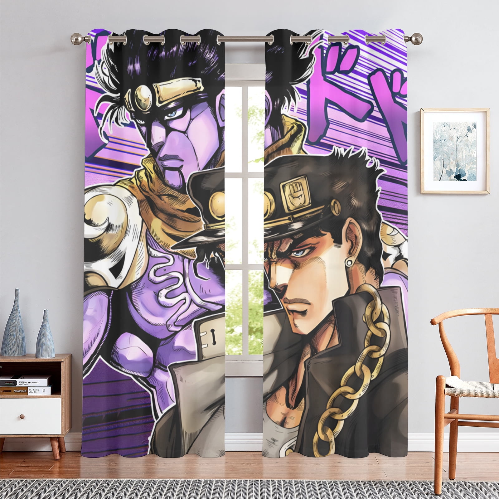 Anime Themed Curtains for Bedroom Drapes,JoJo's Bizarre Adventure Print ...