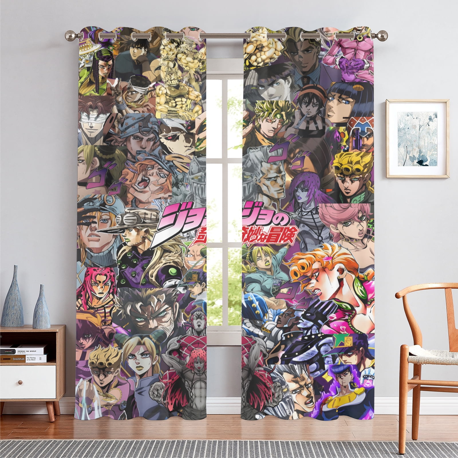 Anime Themed Curtains for Bedroom Drapes,JoJo's Bizarre Adventure Print ...