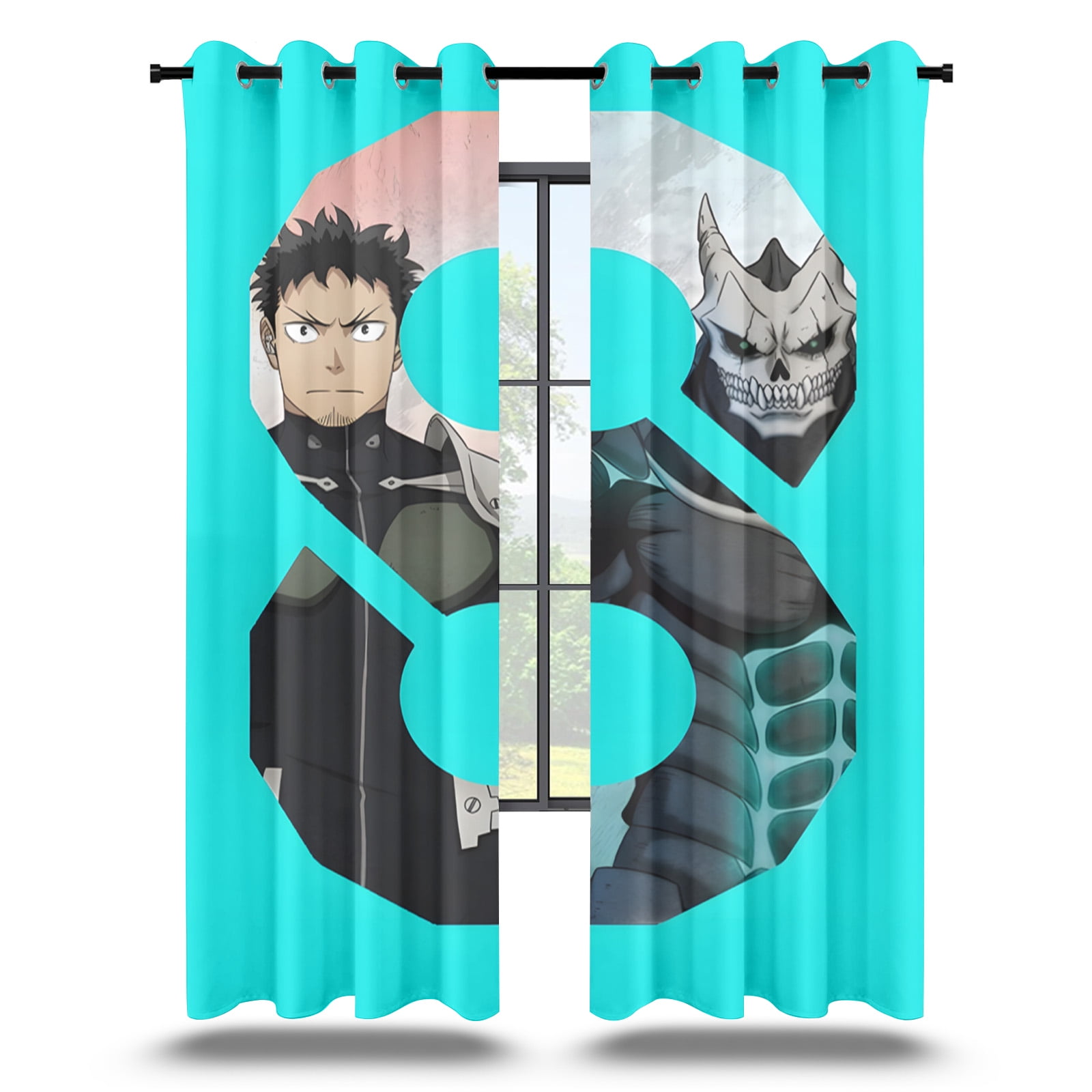 Anime Themed Curtains for Bedroom Drapes,Kaiju No. 8 Print Design ...