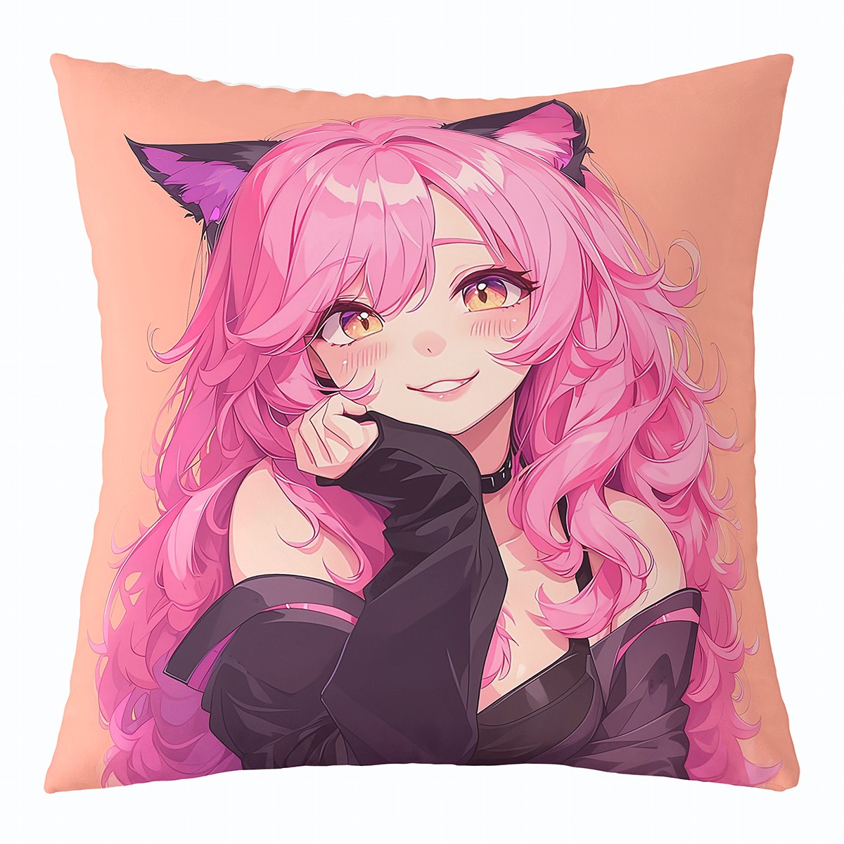 Anime Throw Pillow Cover,3D Japanese Cushion Case In Furry Ears for ...