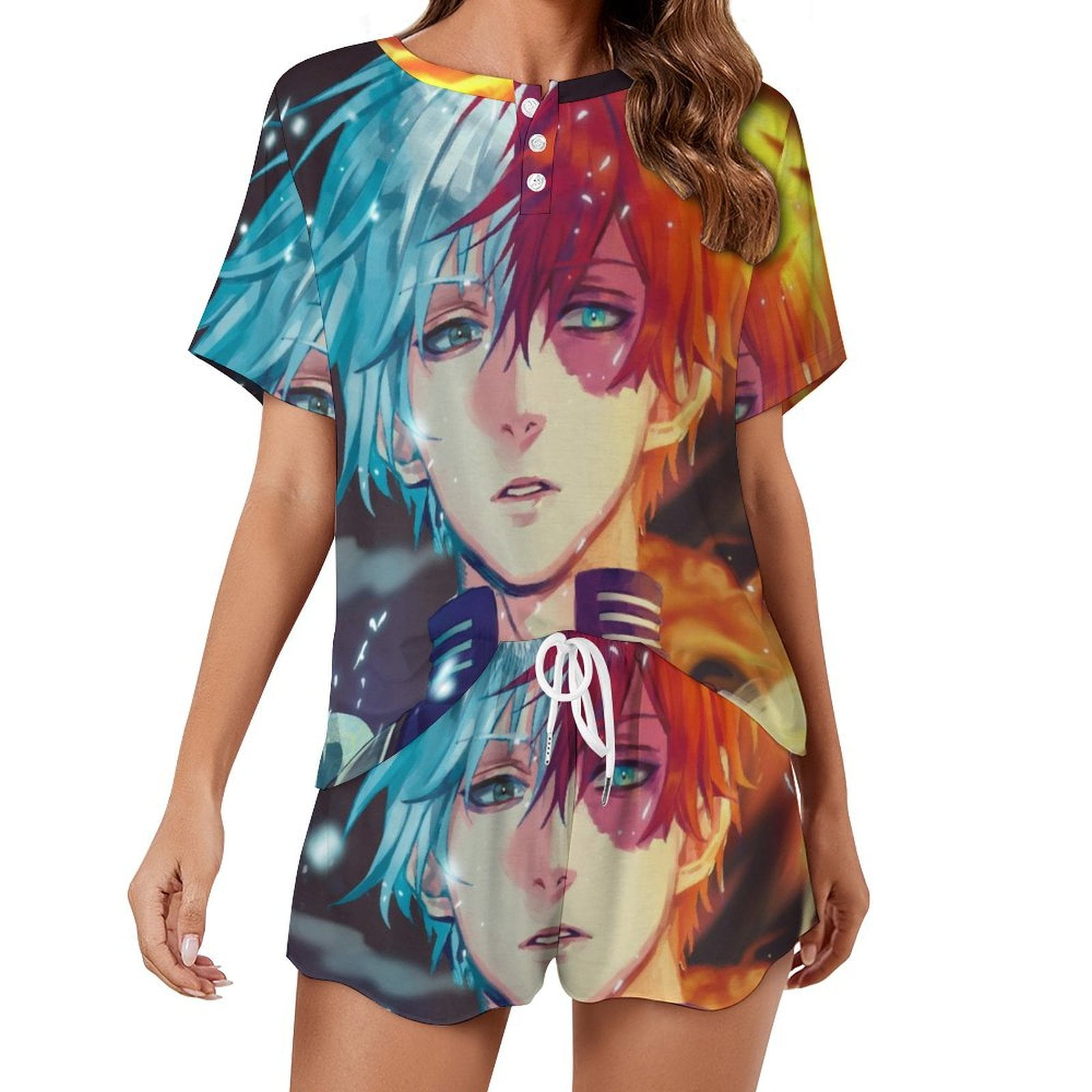 Anime Todoroki My Hero Academia Summer Home Suit For Womens Short ...