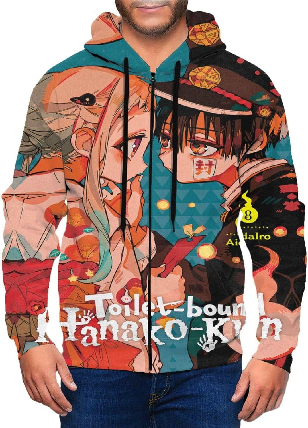 Anime Toilet-Bound Hanako-Kun Full Zip Hoodie Mens Casual Jacket Long ...
