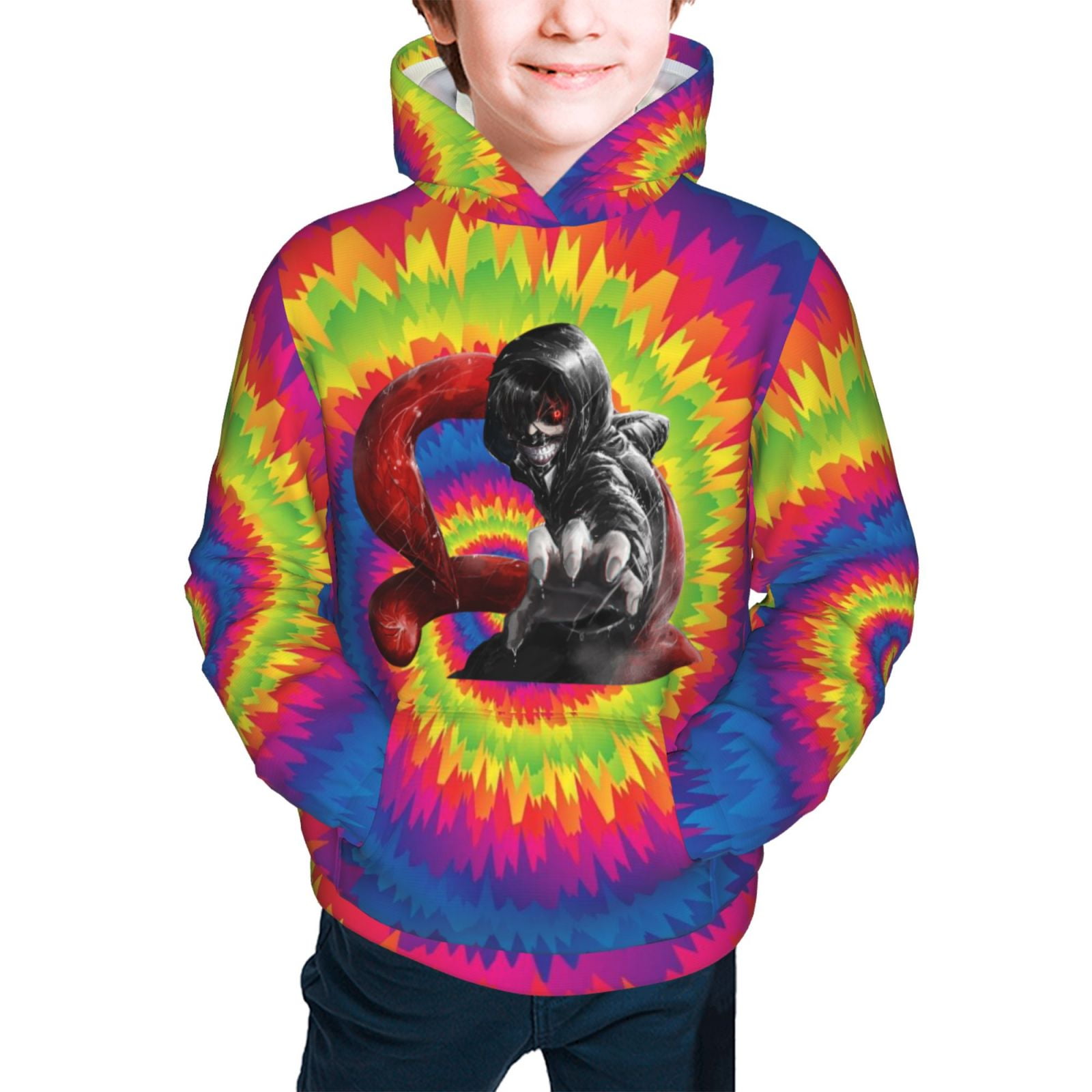 Anime Tokyo Ghoul Unisex Children Hooded Sweater, Colorful Hat Rope ...