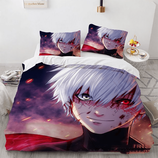 Anime Tokyo Ghouls 3 Pieces Duvet Cover & Pillowcases Comfy Cartoon ...