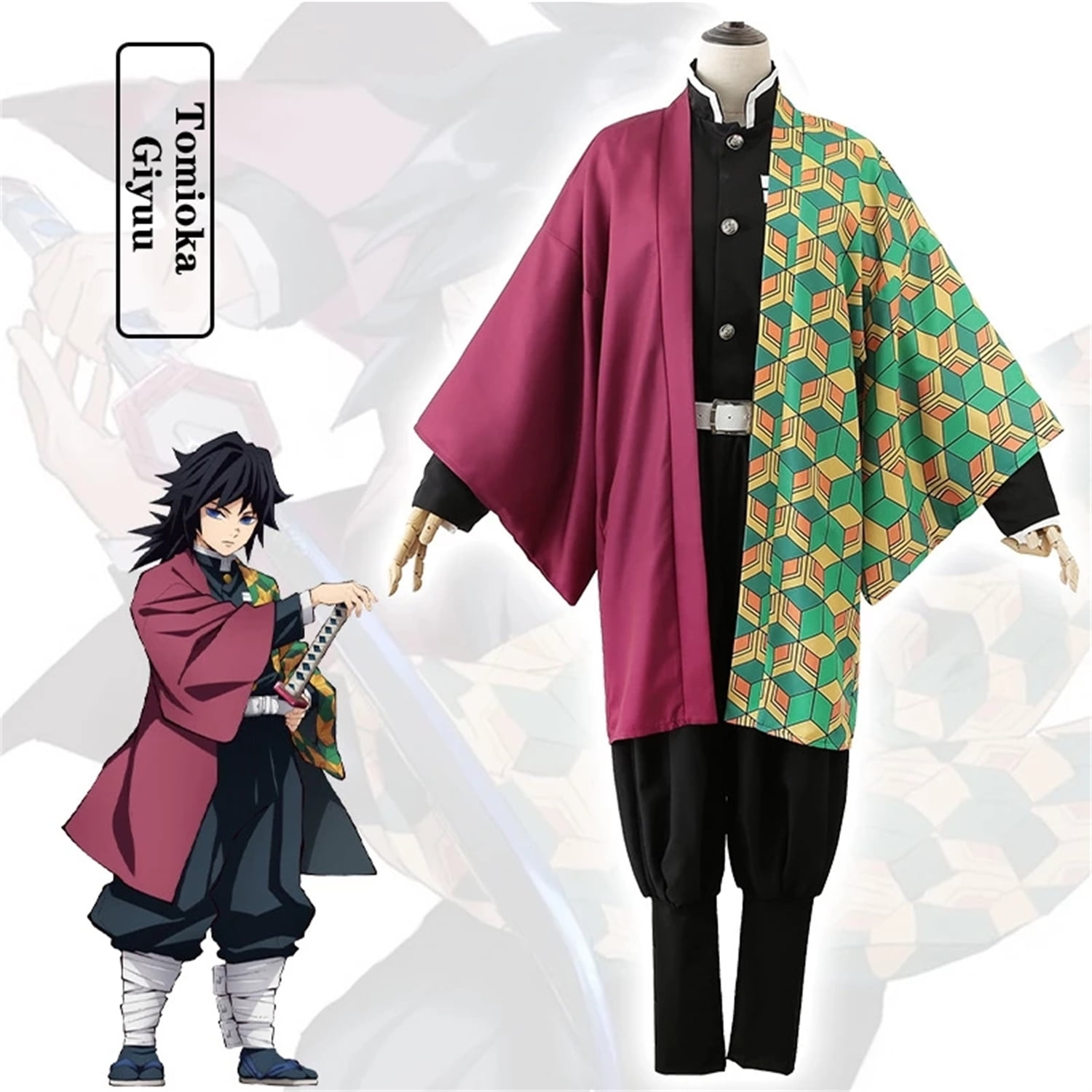 Anime Tomioka Giyuu Cosplay Costume Demon Slayer Tomioka Giyuu Kimono ...