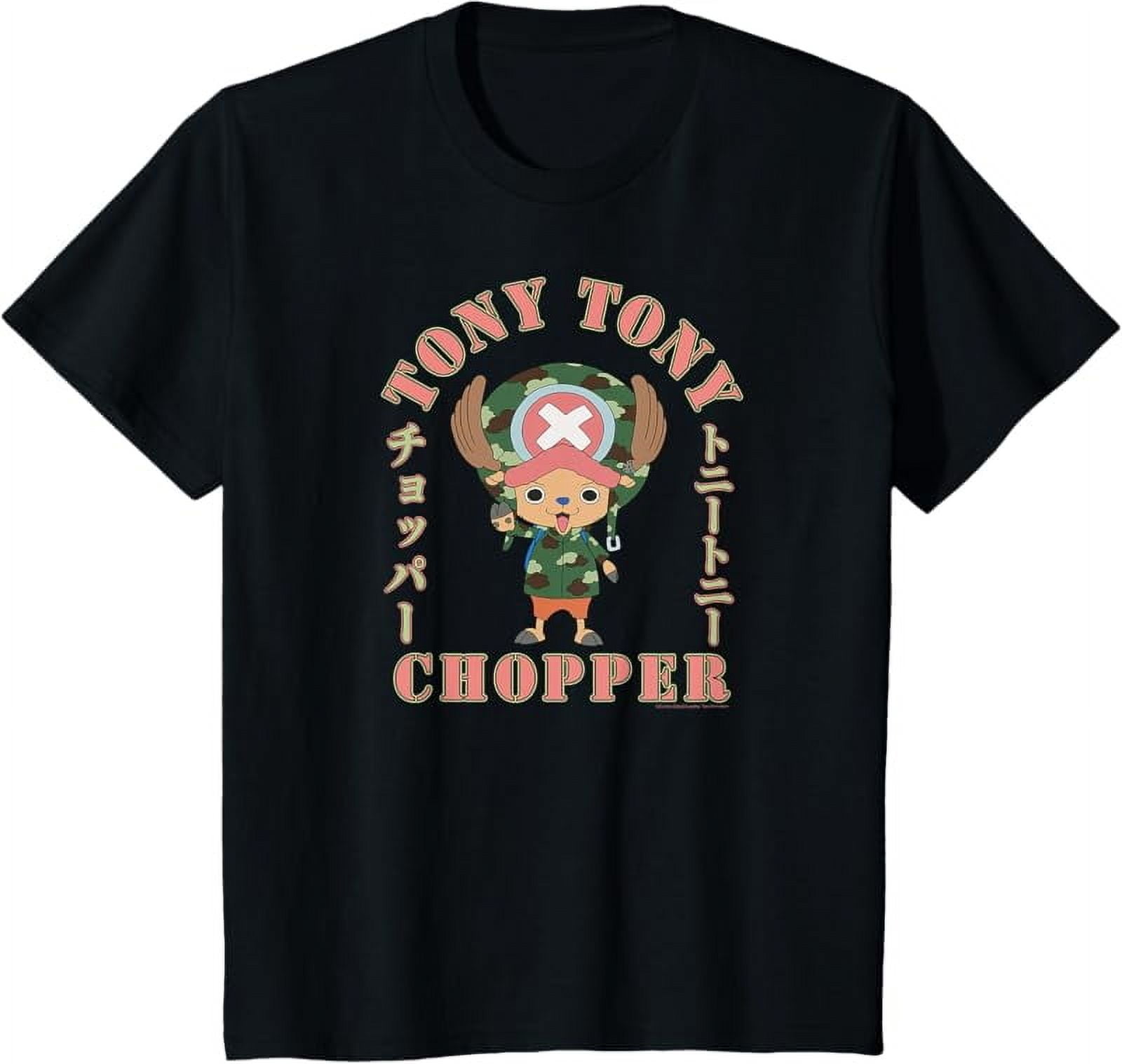 Anime Tony Tony Chopper Camo Arched Kanji T-Shirt - Walmart.com