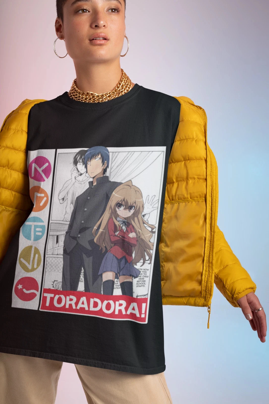 Anime Toradora Taiga Aisaka Ryuji Takasu Black T Shirt Size S - 5XL ...