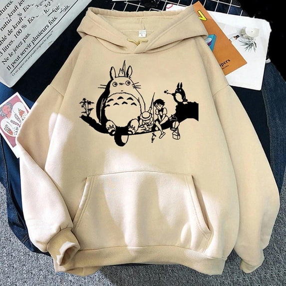Anime Totoro Hoodie, Japanese Style Anime Graphic Sweatshirt, Otaku ...