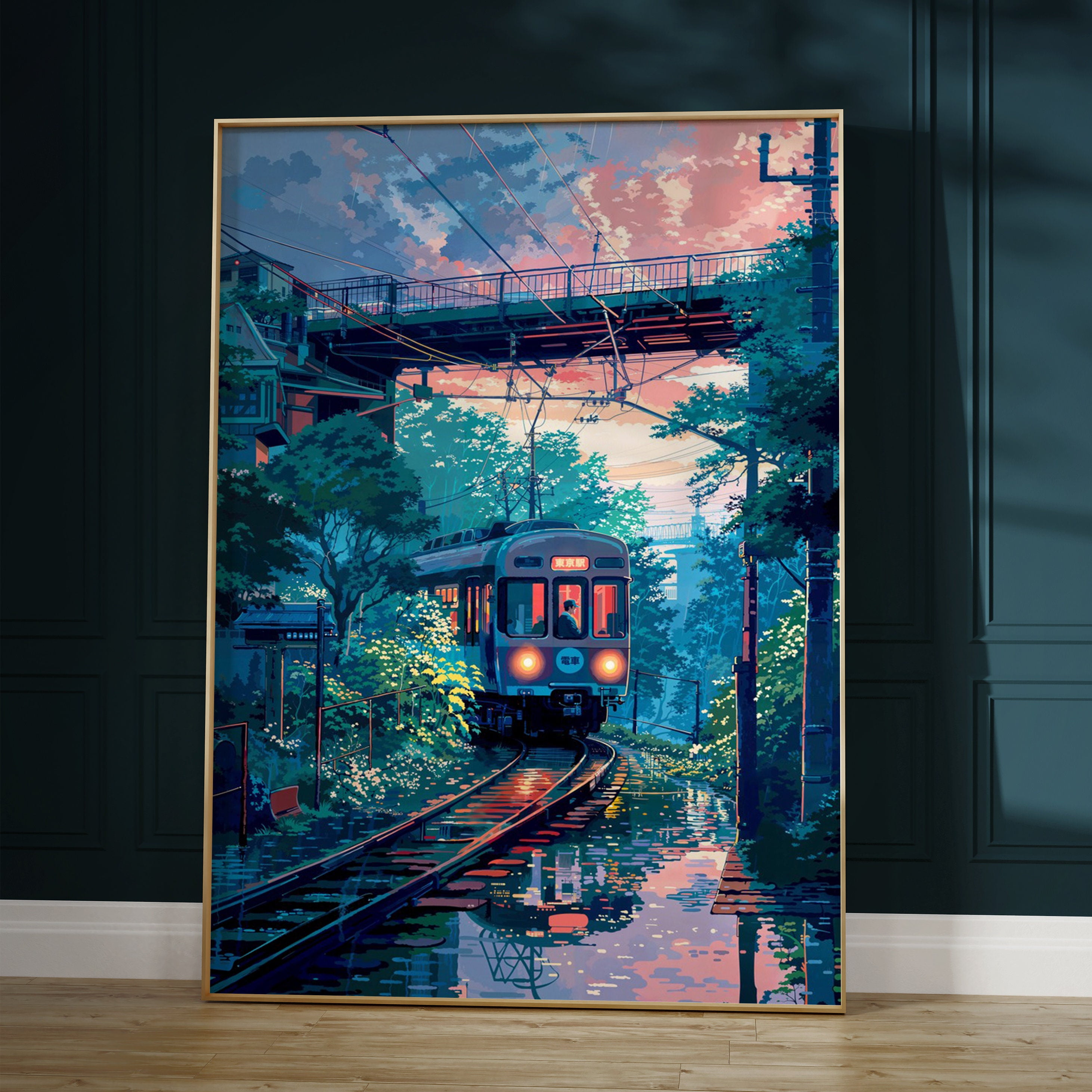Anime Train Art : Vaporwave Lofi Hip Hop (Multiple Sizes) Decor ...