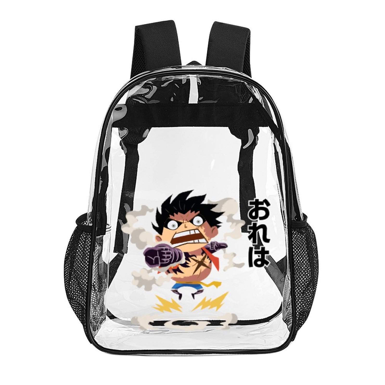 Anime Transparent Backpack One Piece Peripheral Cartoon Luffy PVC ...