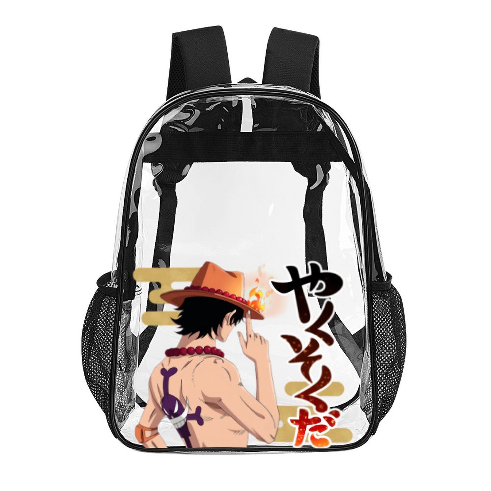 Anime Transparent Backpack One Piece Peripheral Cartoon Luffy PVC ...